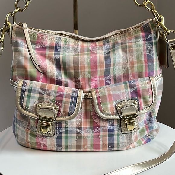 Coach | Bags | Coach Poppy Madras Tartan Plaid Hobo Shoulder Crossbody ...